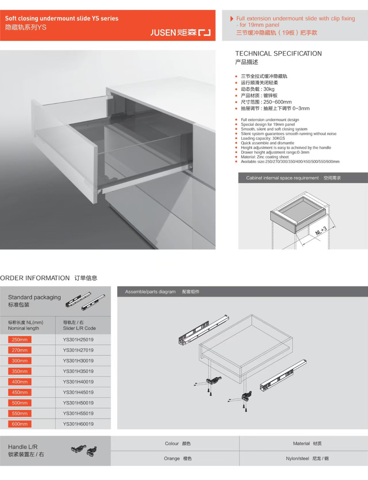 JUSEN座式滑軌 - 所有商品 - 忠銓五金建材